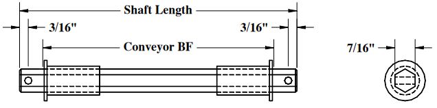 Rollers Shafts – Style 7 – Hex Shaft with Stainless Steel Hex Adapters ...